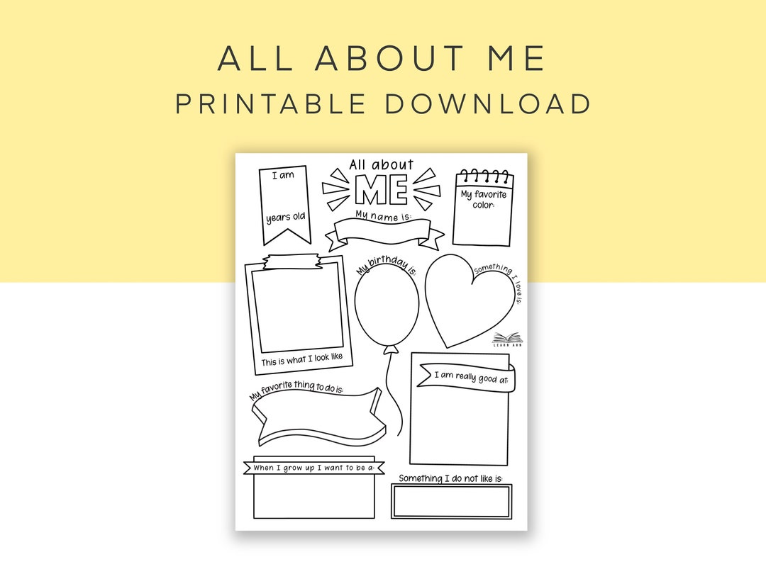 All About Me Worksheet, Get to Know Me Coloring Page, Icebreaker ...