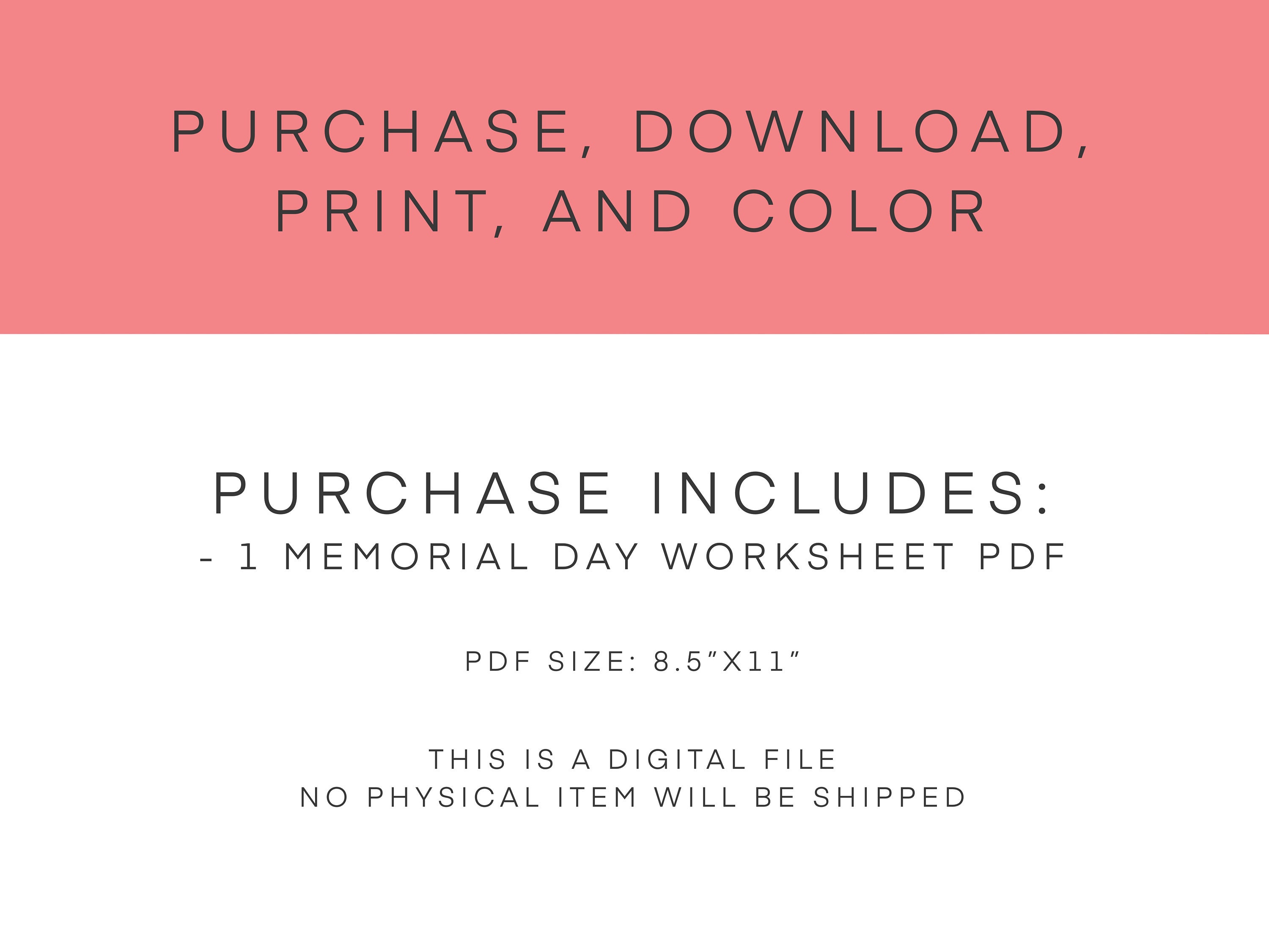 Memorial Day Worksheet, Memorial Day Fill in the Blank Fact Sheet ...