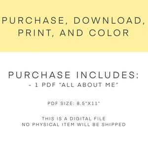 All About Me Worksheet, Get to Know Me Coloring Page, Icebreaker ...