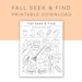 Fall Seek and Find Printable Coloring Page, Autumn I Spy Activity Sheet ...