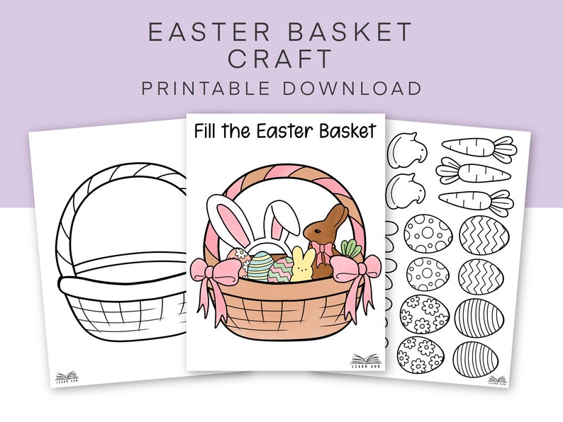 Easter Basket Craft for Kids, Cut and Paste Easter Craft, Printable ...