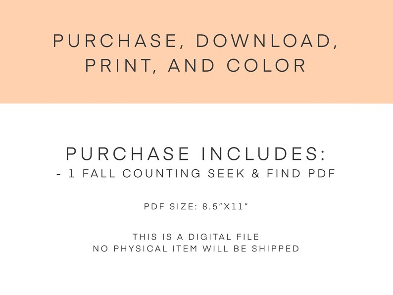 Fall Counting Seek and Find Coloring Page Printable, Harvest I Spy Math ...