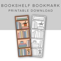 Printable Bookshelf Bookmarks, Editable Reading Tracker, Coloring ...