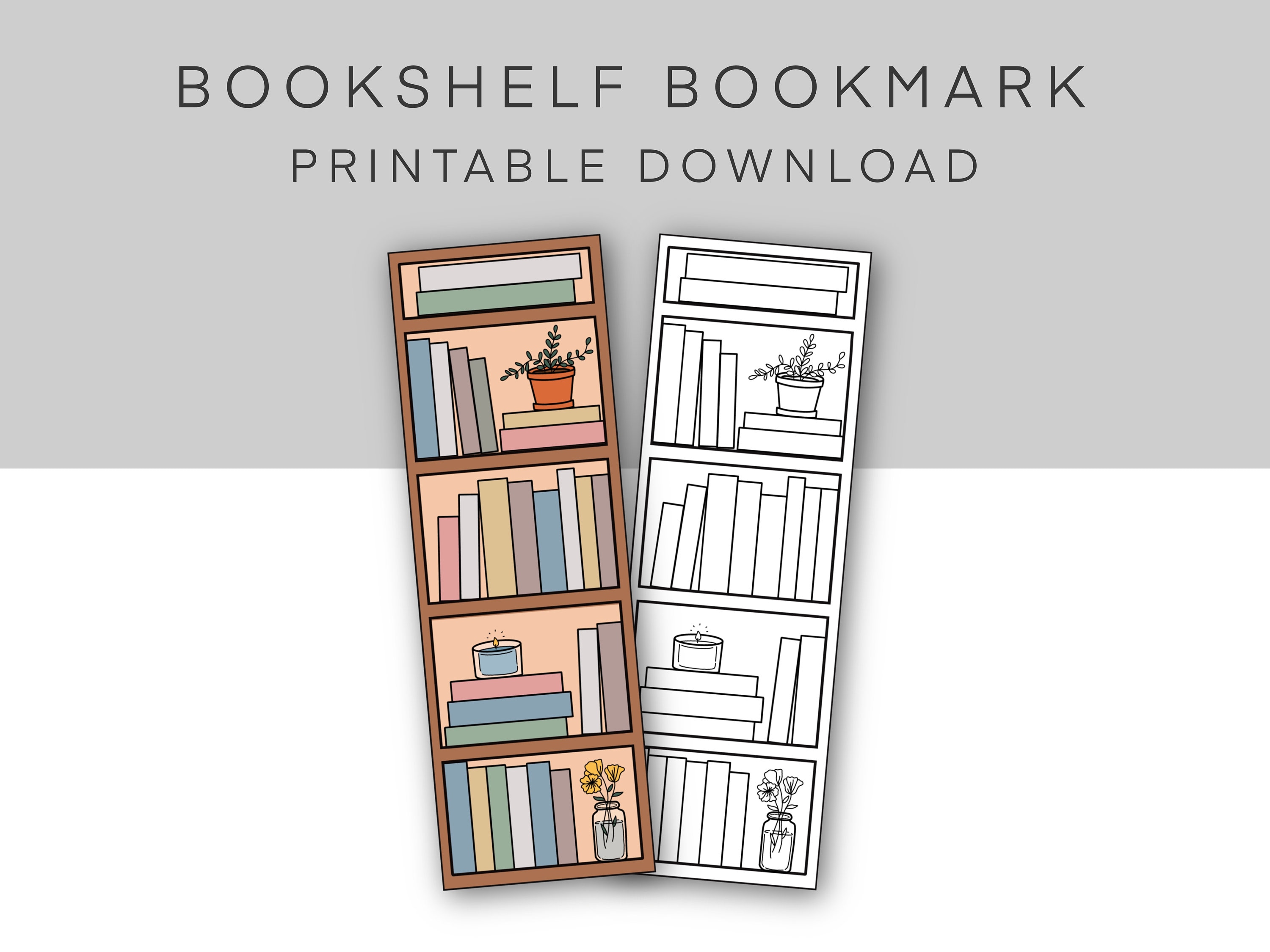 Printable Bookshelf Bookmark, Reading Log, Reading Tracker, Reading ...