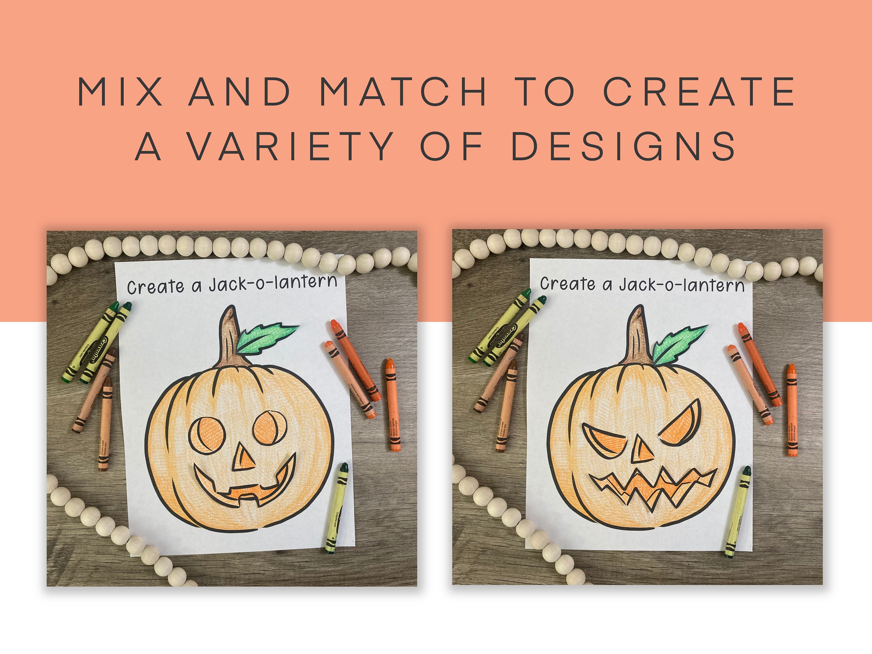 Halloween Printable Activity, Create a Jack-o-lantern Fall Worksheet ...