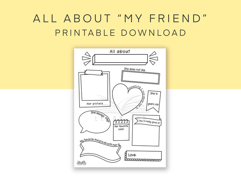 All About "fill in the Blank" Printable Worksheet, Coloring Page Card ...