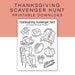 Thanksgiving Scavenger Hunt Coloring Page Printable, Turkey Day Game ...