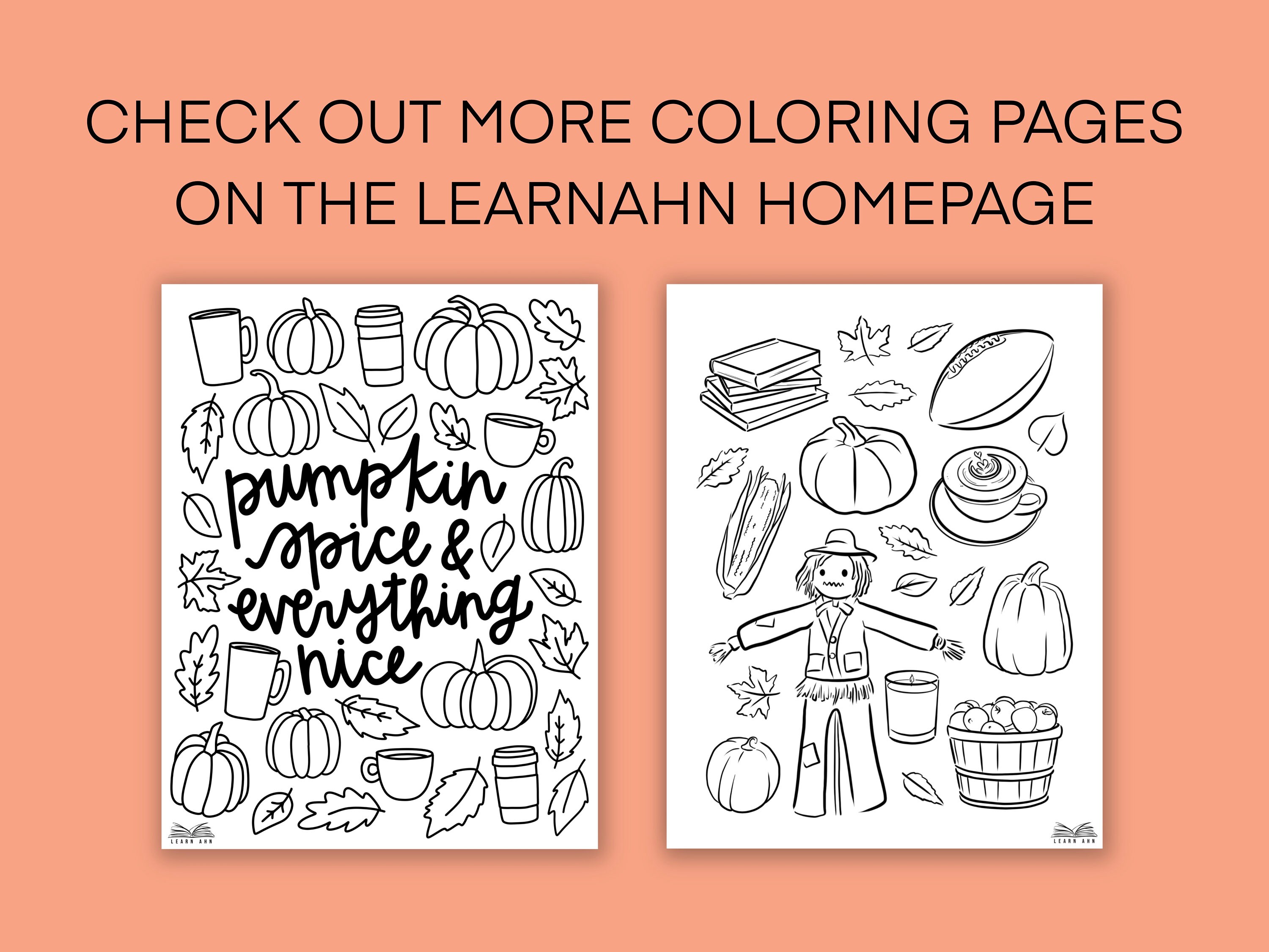Halloween Coloring Page Printable Spooky Activity Sheet Fall - Etsy