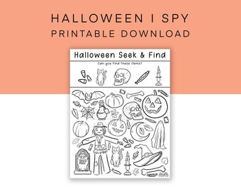 Halloween Scavenger Hunt Coloring Page Printable, Spooky Activity Sheet ...