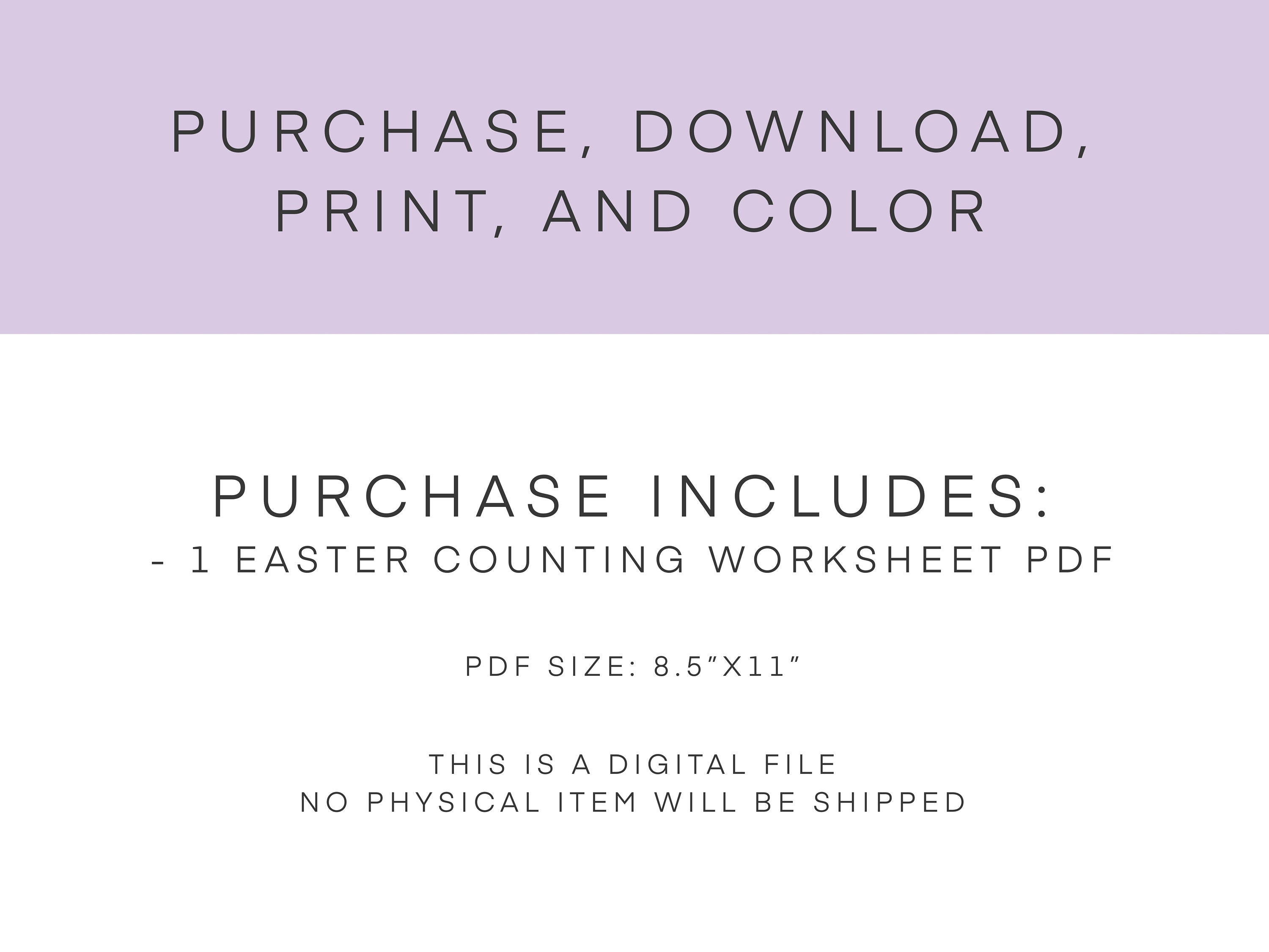 Easter Counting Seek and Find Coloring Page Printable, I Spy Math ...