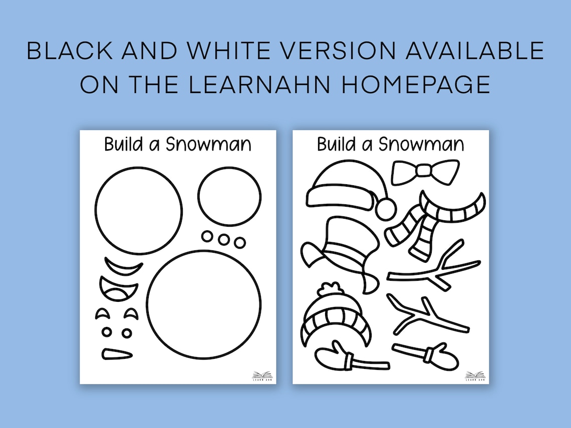 Build a Snowman Activity for Kids, Snowman Dress Up, Paper Doll ...