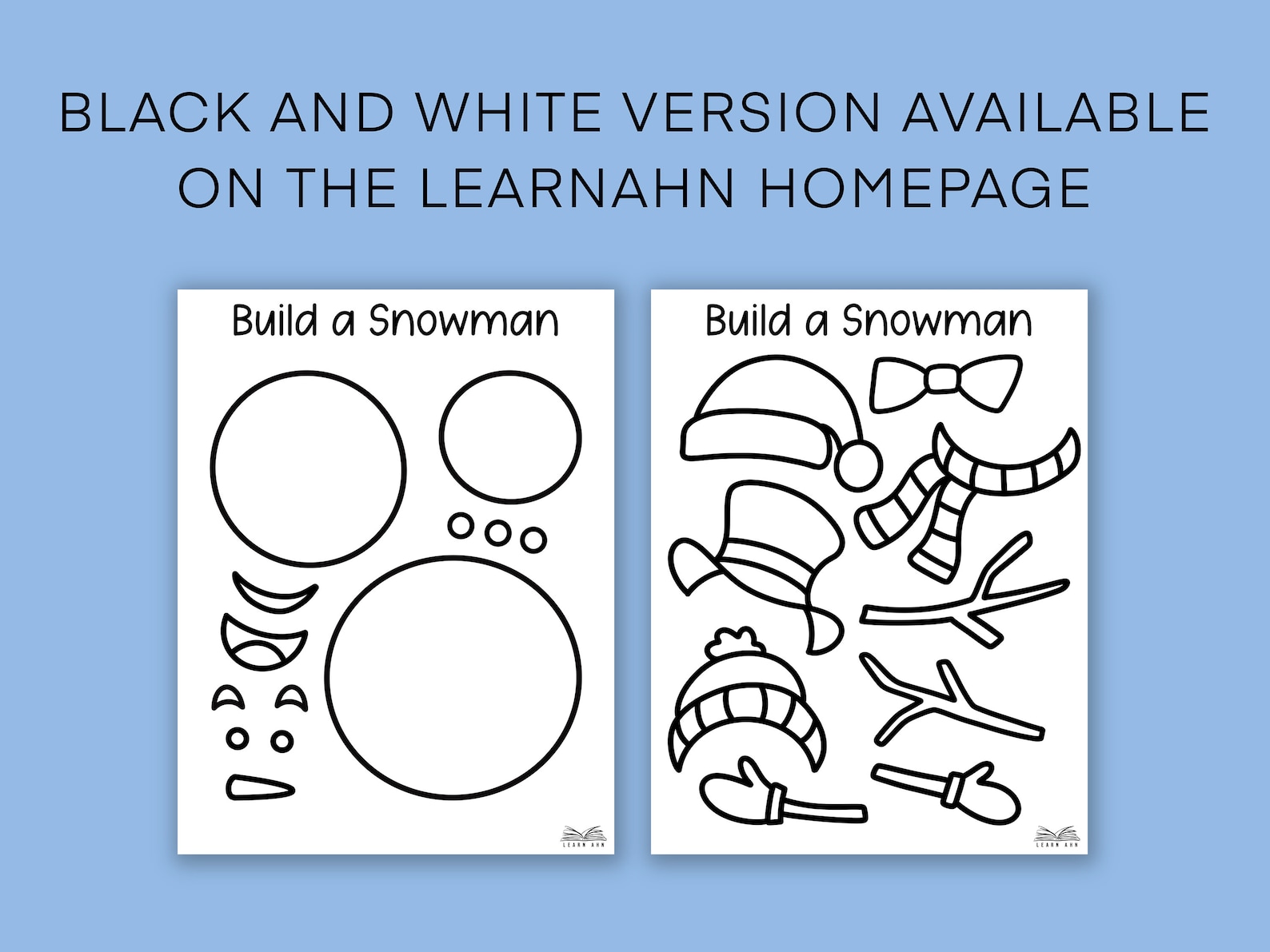 Build a Snowman Activity for Kids, Snowman Dress Up, Paper Doll ...