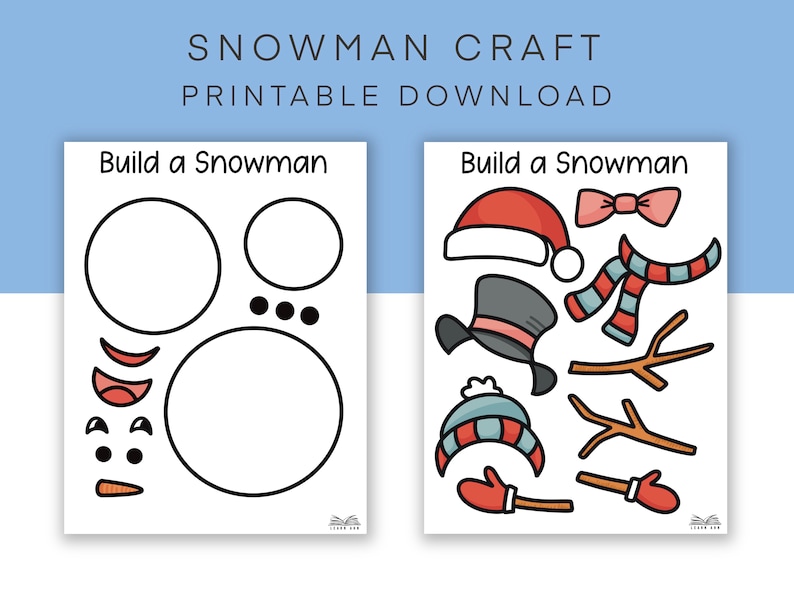 Build a Snowman Activity for Kids, Snowman Dress Up, Paper Doll ...