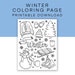 Winter Printable Coloring Page, Snow Activity Sheet, Seasons Worksheet ...