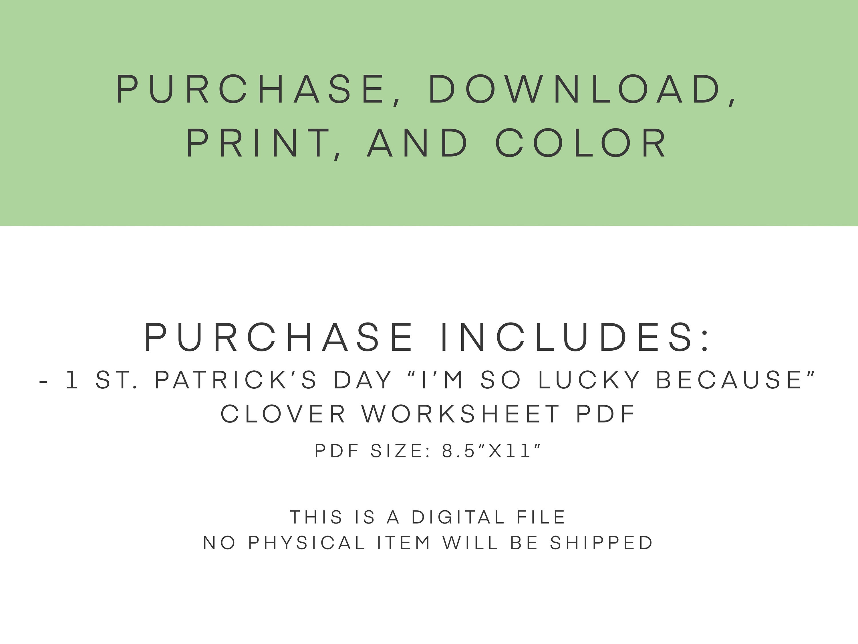 St. Patrick's Day "i'm so Lucky Because..." Printable Worksheet, Fill ...
