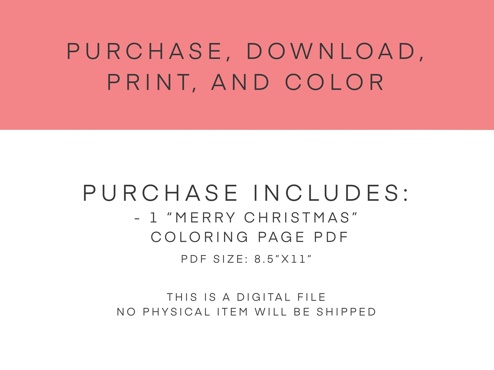 Merry Christmas Printable Coloring Page, Holiday Coloring Sheet ...