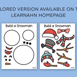 Build a Snowman Activity for Kids, Cut and Paste Winter Craft ...