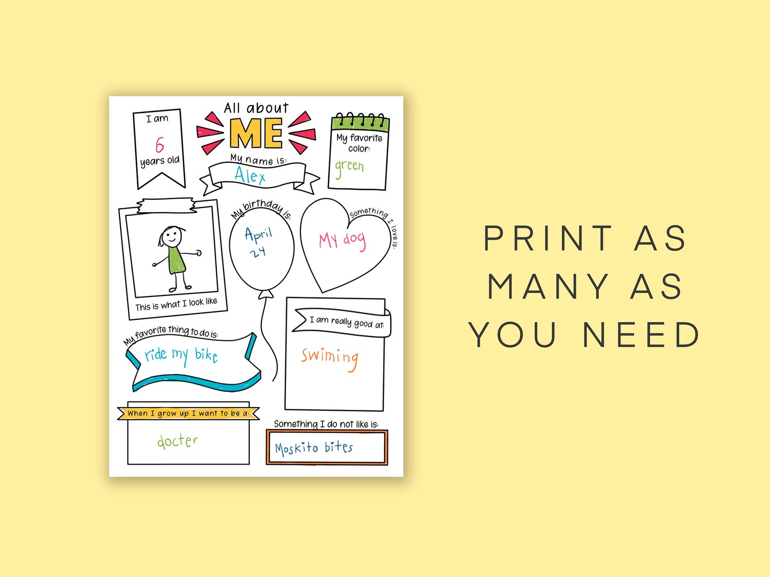 All About Me Worksheet, Get to Know Me Coloring Page, Icebreaker ...