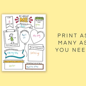 All About Me Worksheet, Get to Know Me Coloring Page, Icebreaker ...