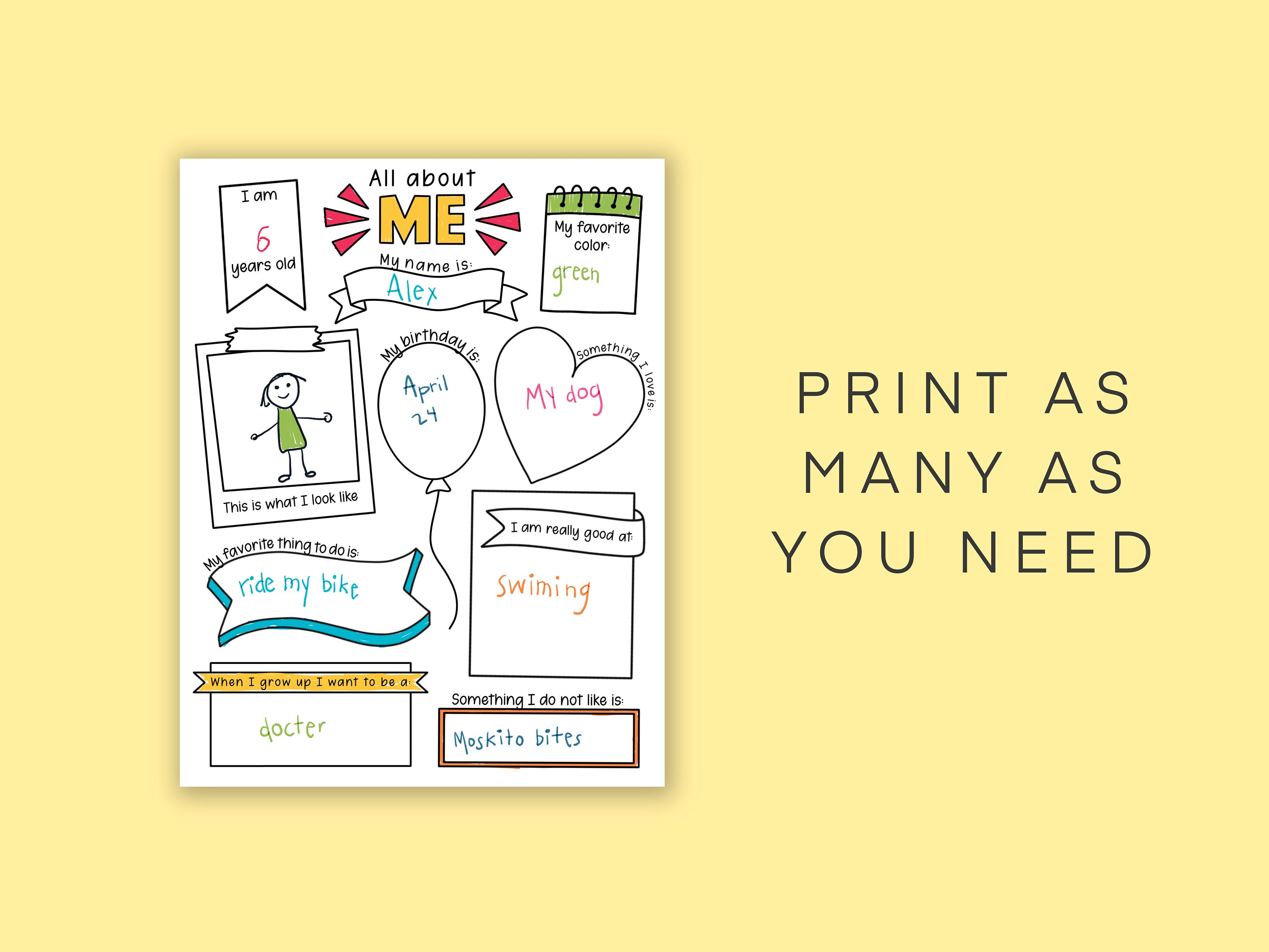 All About Me Worksheet, Get to Know Me Coloring Page, Icebreaker ...