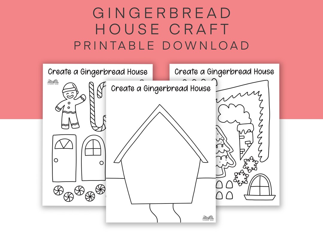 Create a Gingerbread House Activity for Kids, Cut and Paste Christmas ...