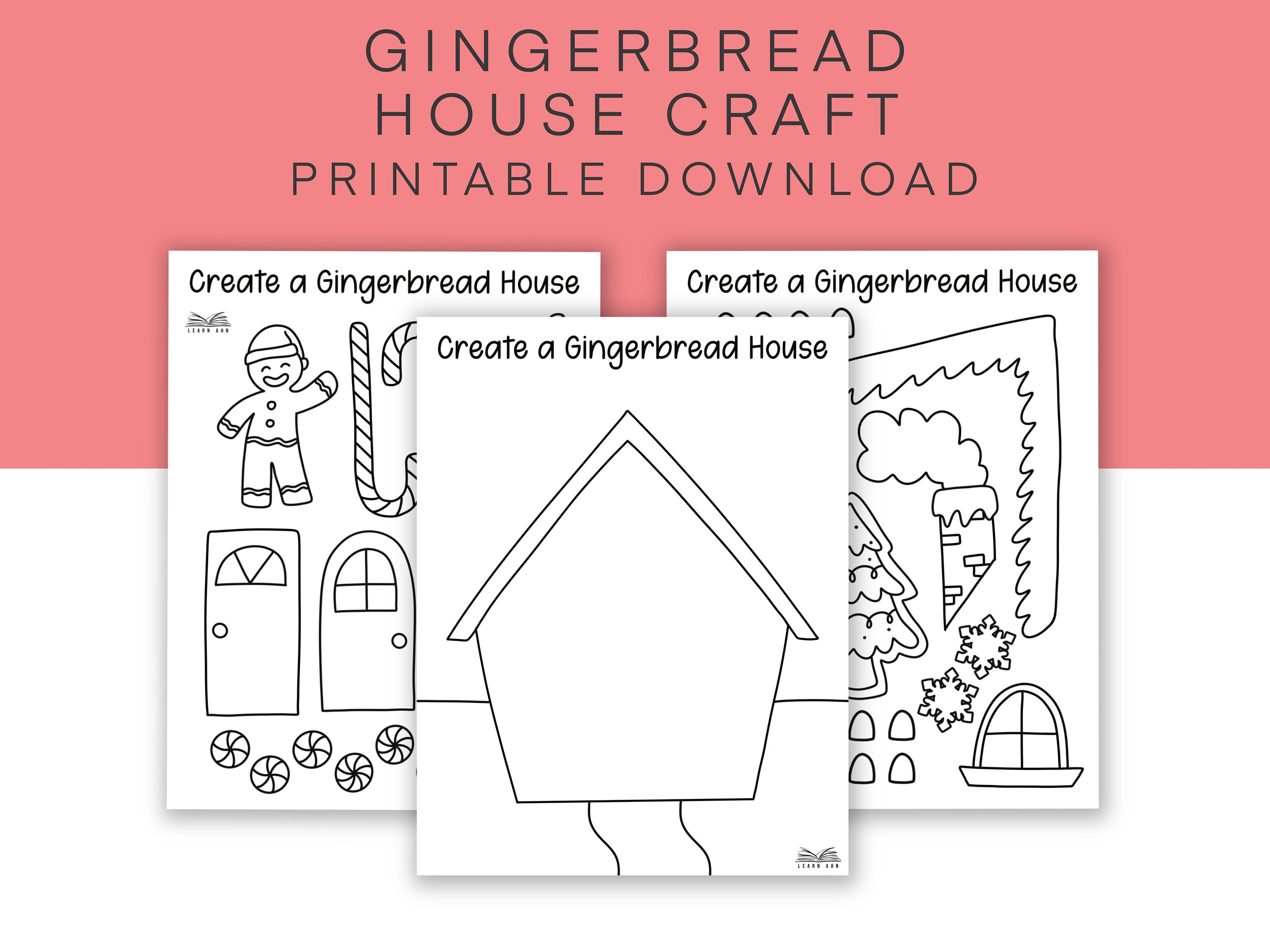 Create a Gingerbread House Activity for Kids, Cut and Paste Christmas ...
