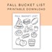 Fall Bucket List Printable Coloring Page, Autumn Activity Sheet ...