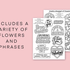 Flower Bouquet Valentine Craft for Kids, Cut and Paste Valentine's Day ...