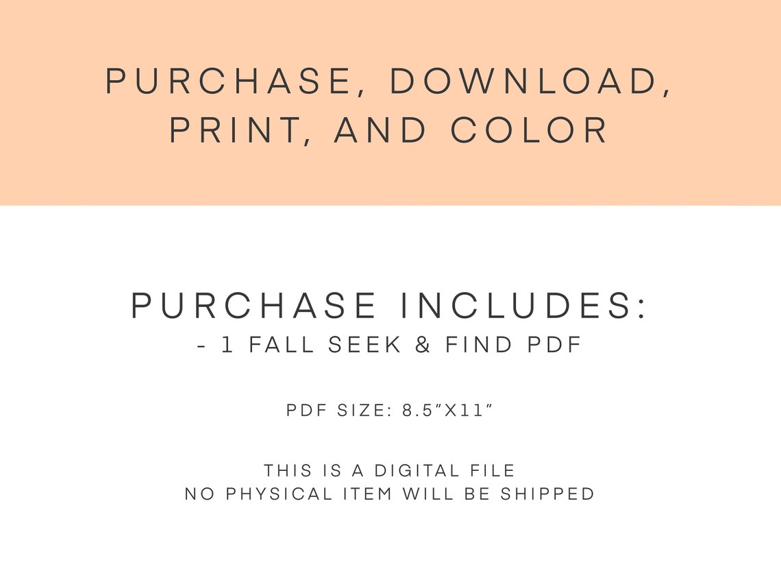 Fall Seek and Find Printable Coloring Page, Autumn I Spy Activity Sheet ...
