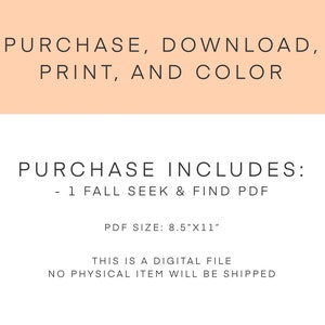 Fall Seek and Find Printable Coloring Page, Autumn I Spy Activity Sheet ...