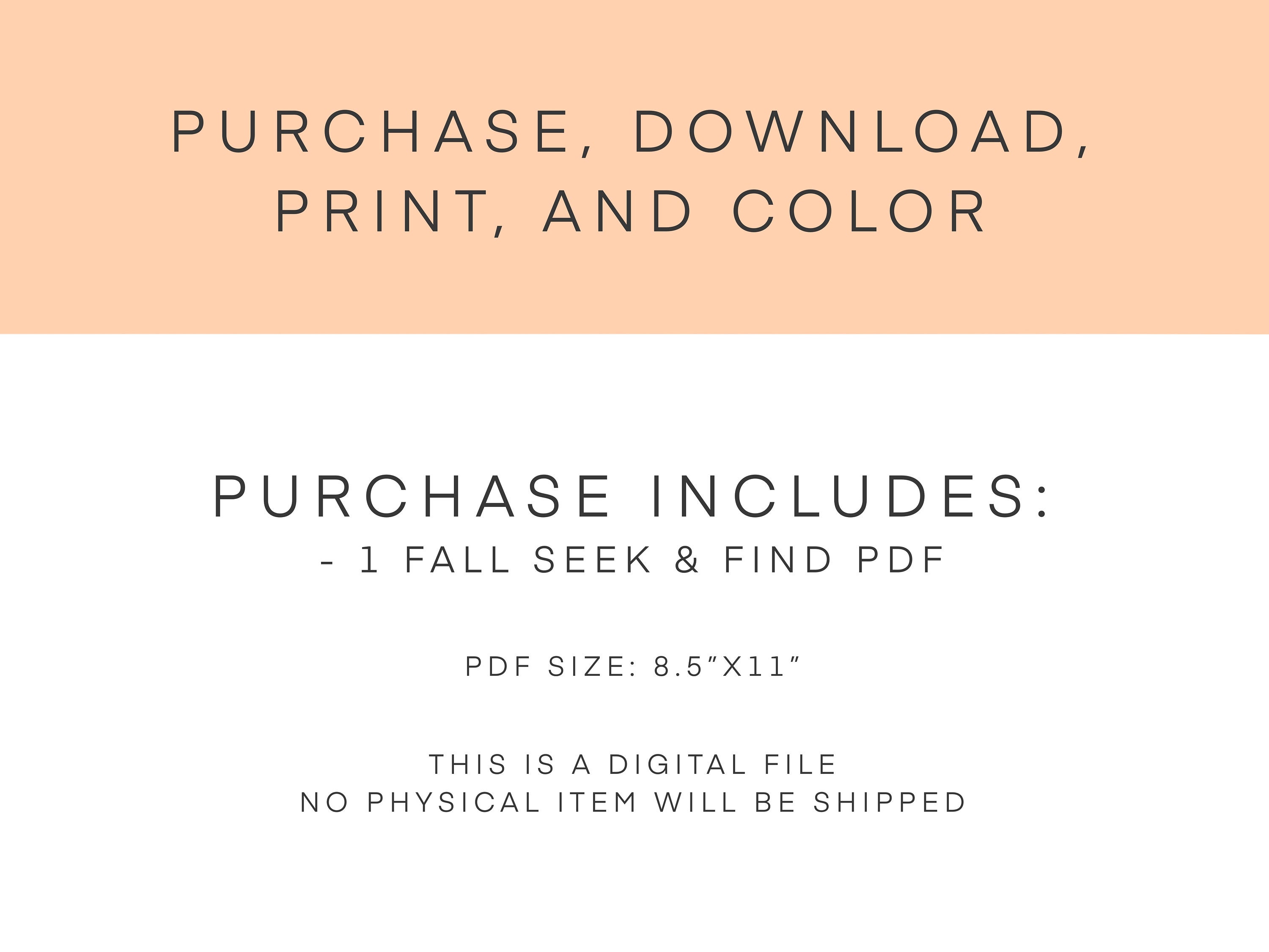 Fall Seek and Find Printable Coloring Page, Autumn I Spy Activity Sheet ...