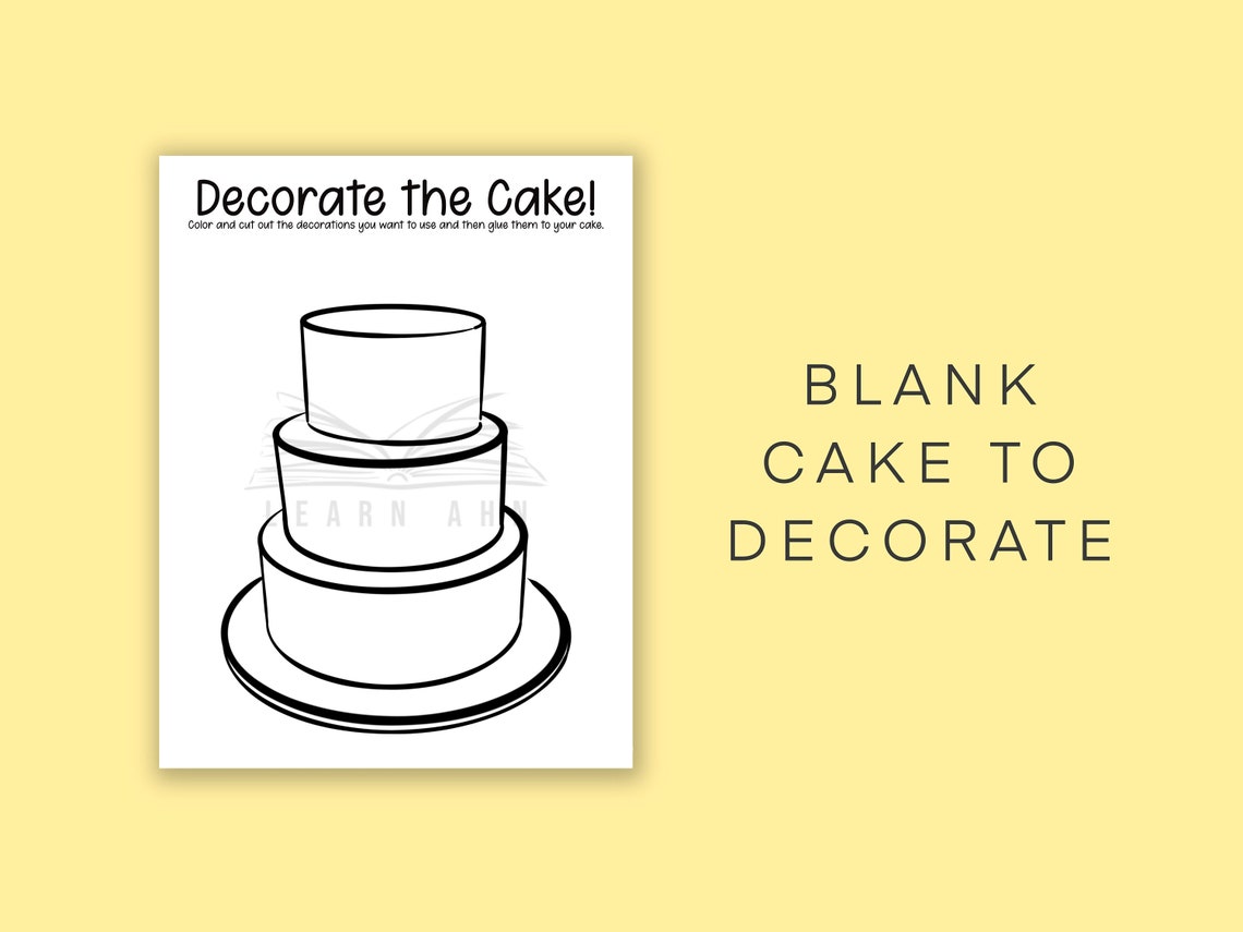 Decorate the Cake Activity for Kids, Cut and Paste Craft, Printable ...