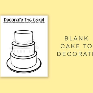 Decorate the Cake Activity for Kids, Cut and Paste Craft, Printable ...