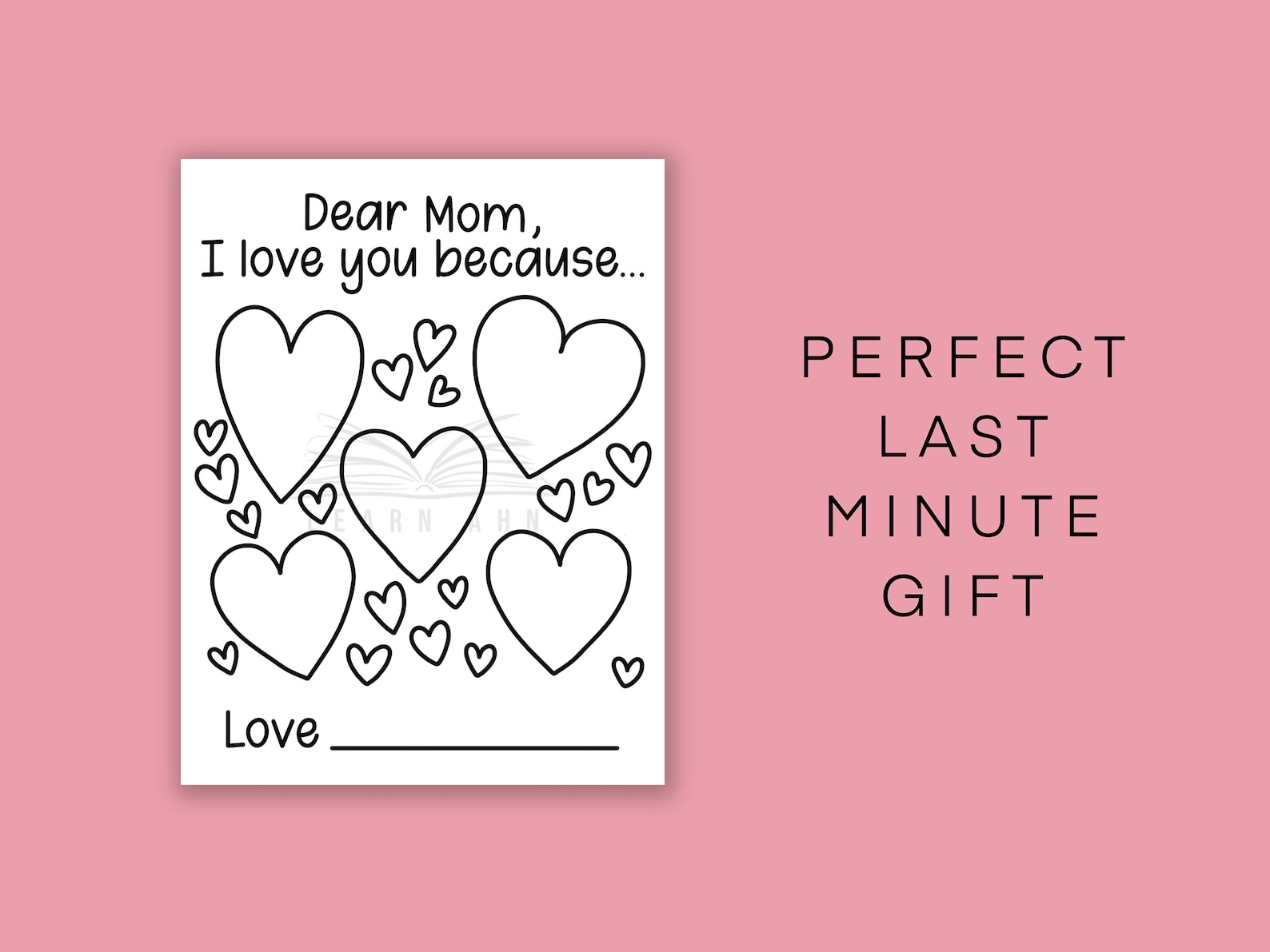Why I Love Mom Worksheet, "i Love You Because..." Printable Worksheet ...
