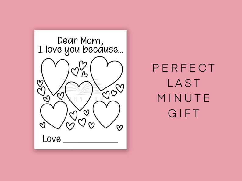 Why I Love Mom Worksheet, "i Love You Because..." Printable Worksheet ...
