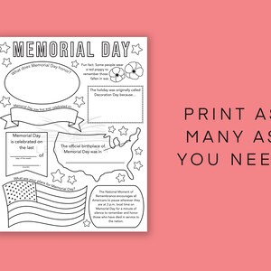 Memorial Day Worksheet, Memorial Day Fill in the Blank Fact Sheet ...