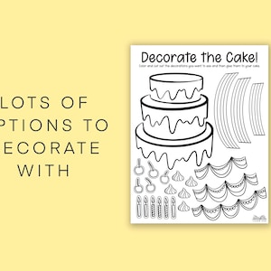 Decorate the Cake Activity for Kids, Cut and Paste Craft, Printable ...