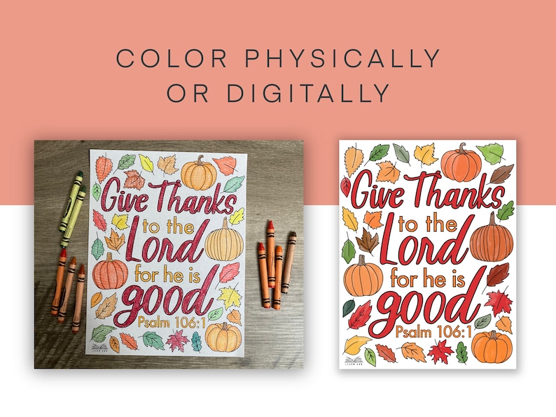 Give Thanks Coloring Page, Thanksgiving Scripture Worksheet, Gratitude ...