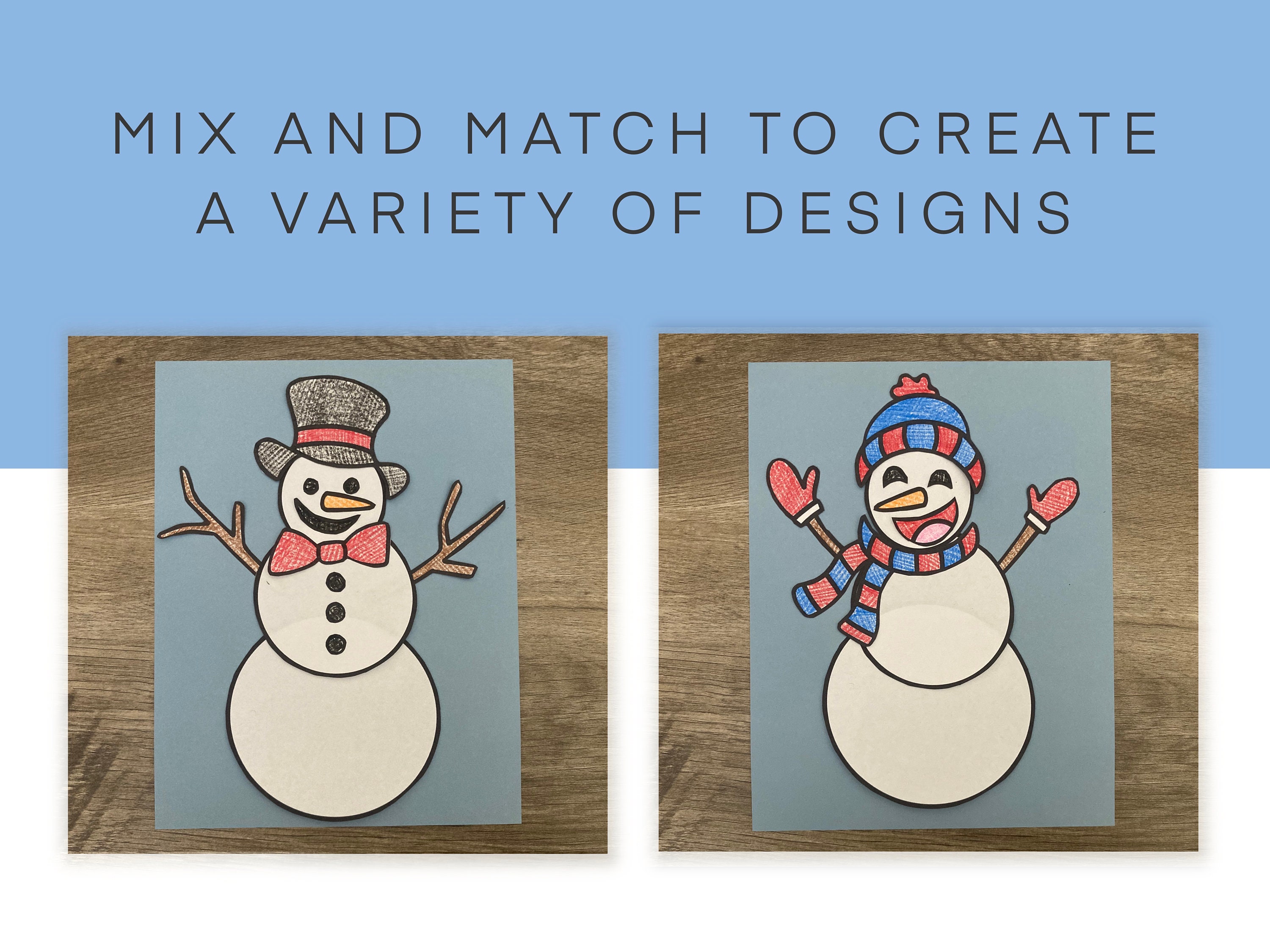 Build a Snowman Activity for Kids, Cut and Paste Winter Craft ...