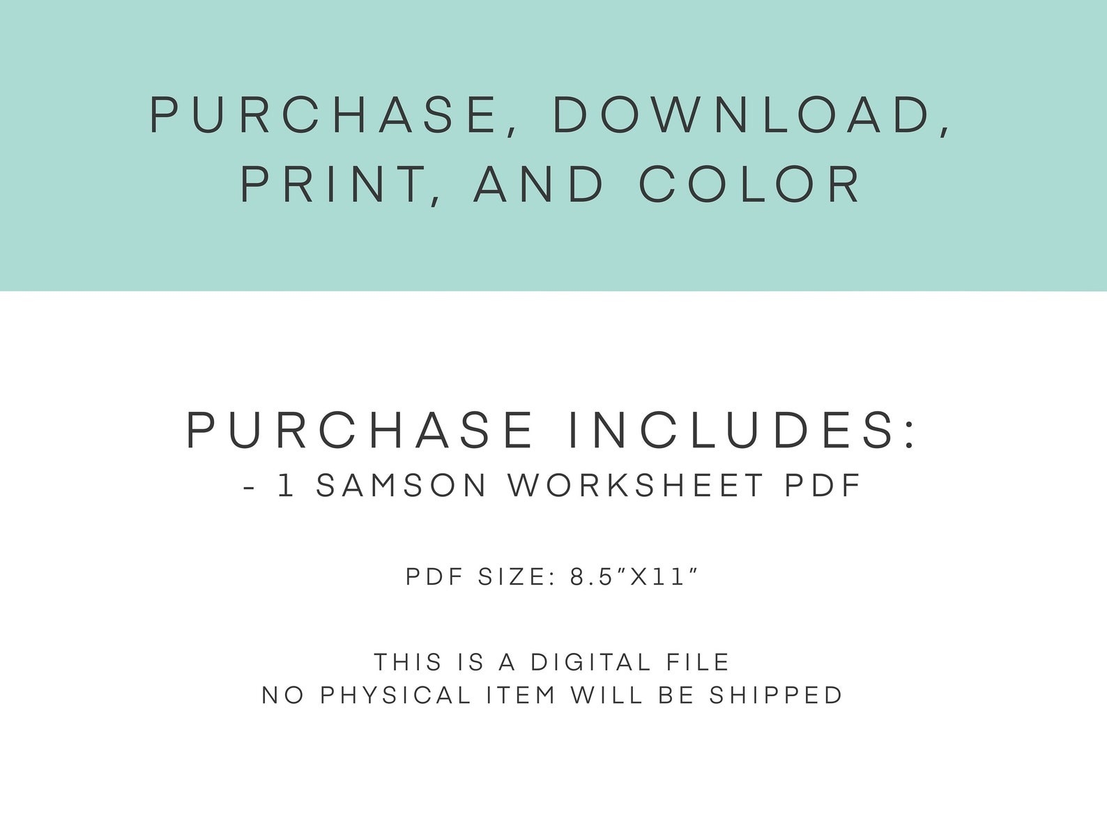 Samson Bible Story Worksheet, Sunday School Coloring Page, Samson and ...