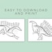 Dinosaur Printable Coloring Pages, Set of 10 Jurassic Activity ...