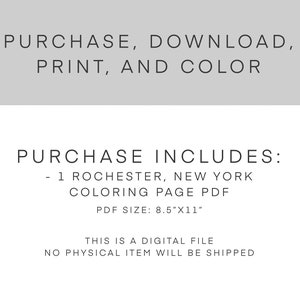 Rochester New York Coloring Page, Rochester NY Skyline Coloring Sheet ...