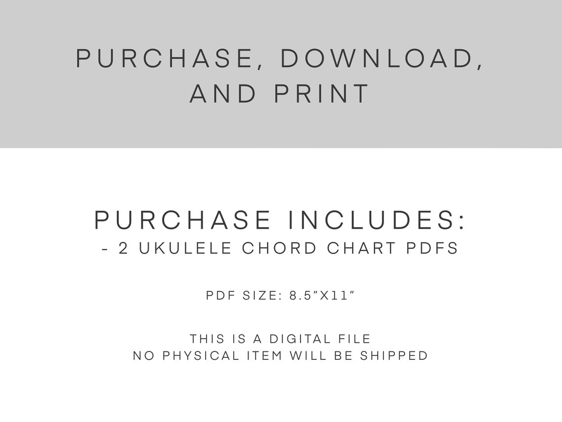 Ukulele Chord Chart Printable Download, Learn to Play Ukulele PDF ...