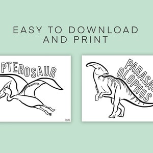Dinosaur Printable Coloring Pages, Set of 10 Jurassic Activity ...