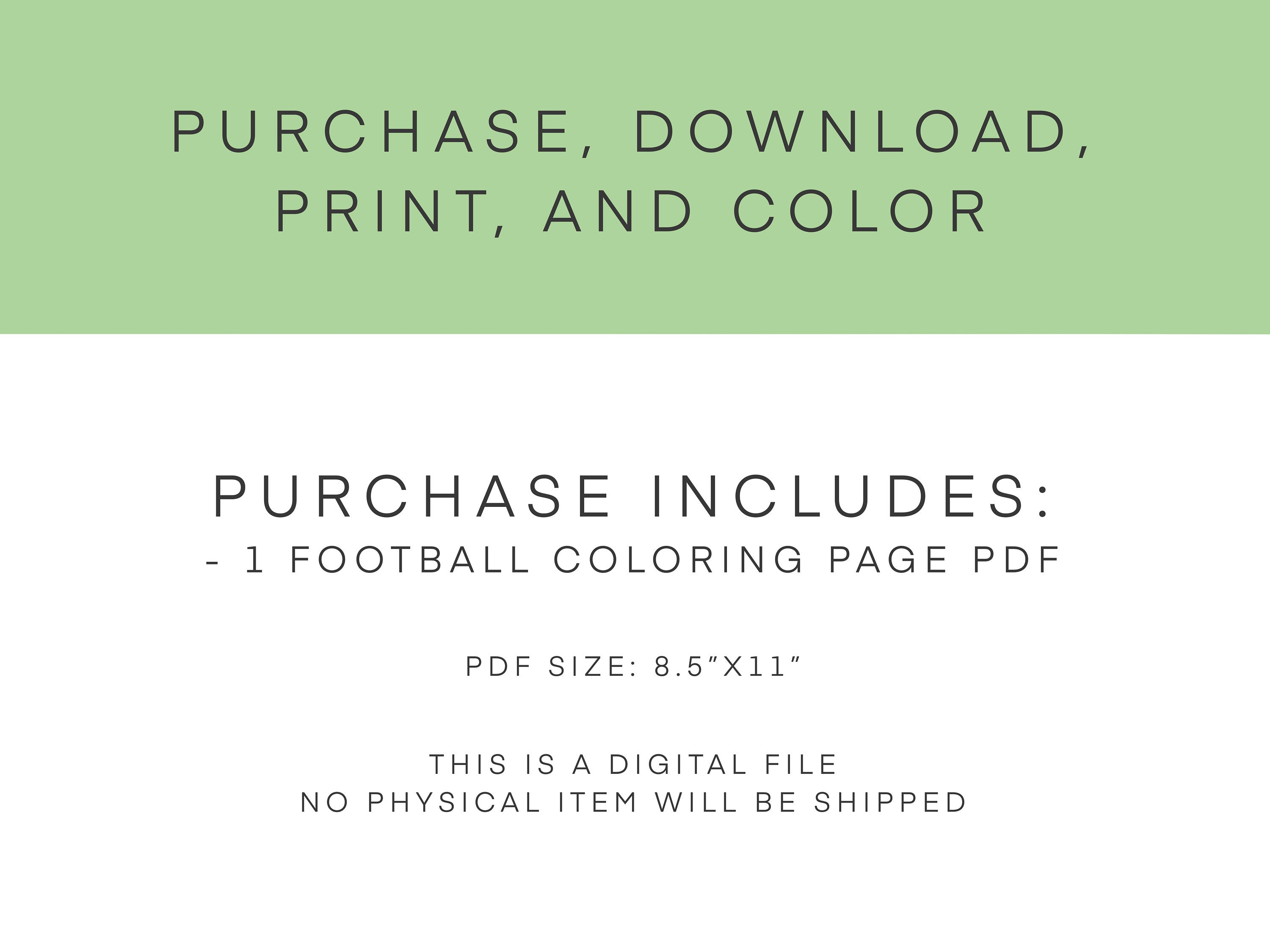 Football Printable Coloring Page, Super Bowl Sunday Activity Sheet, Kid ...