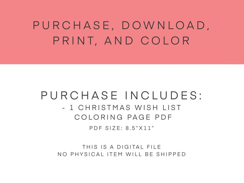 Christmas Wish List Printable Coloring Page, Gift Coloring Sheet ...