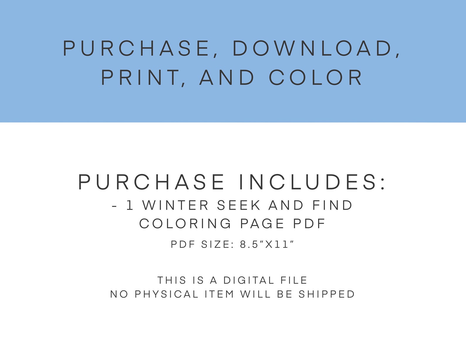 Winter Seek and Find Printable Coloring Page, Snow I Spy Activity Sheet ...