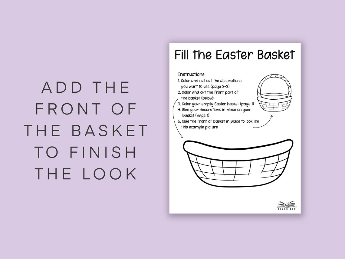 Easter Basket Craft for Kids, Cut and Paste Easter Craft, Printable ...