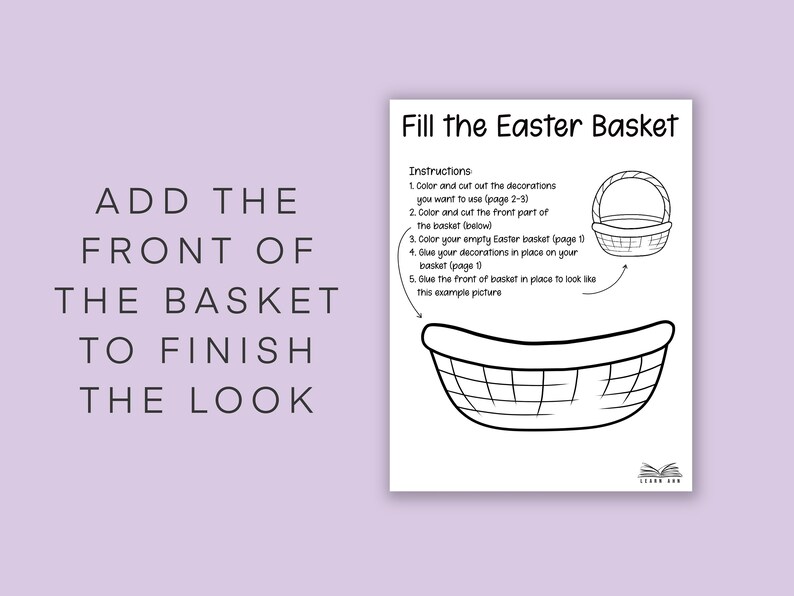 Easter Basket Craft for Kids, Cut and Paste Easter Craft, Printable ...