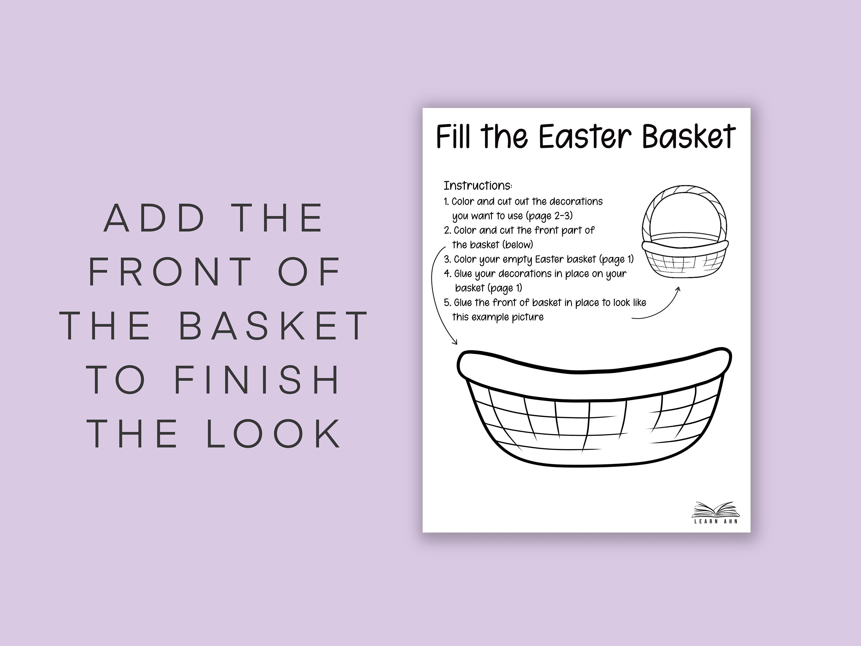 Easter Basket Craft for Kids, Cut and Paste Easter Craft, Printable ...
